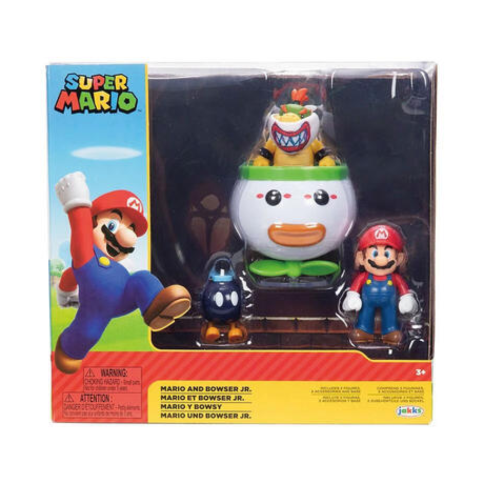 World of Nintendo Mario & Bowser Jr. Exclusive Action Figure 4-Pack [w ...