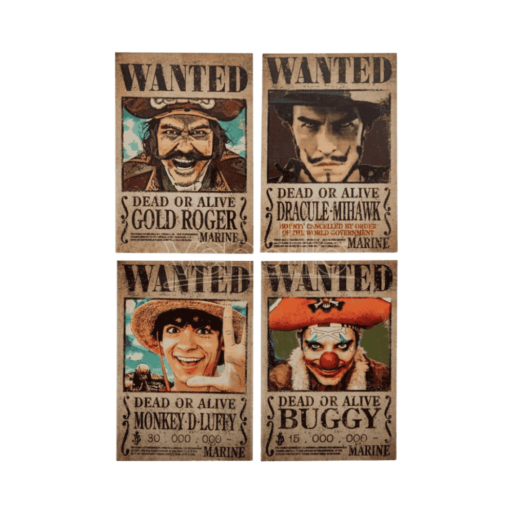 One Piece Wanted Set of 4 Magnets By Cinereplica – The Little Things