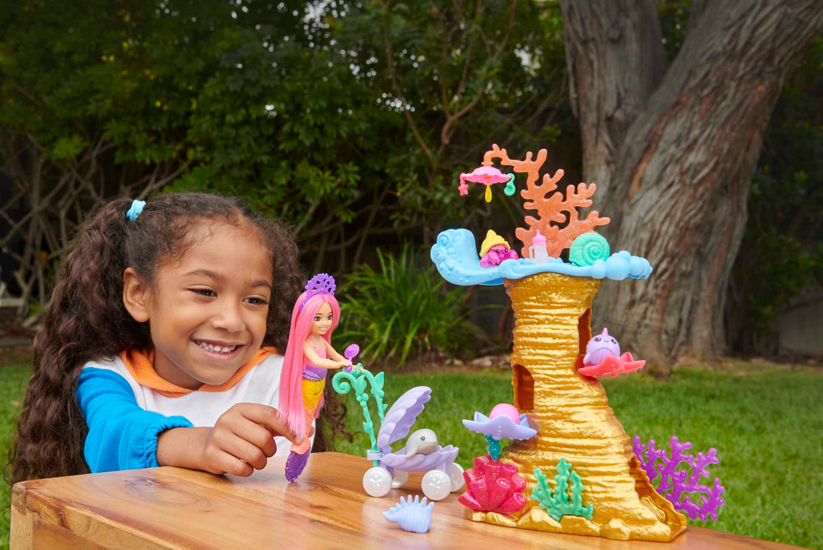 Barbie Mermaid Power Chelsea Mermaid Doll with Pets Playset – The ...