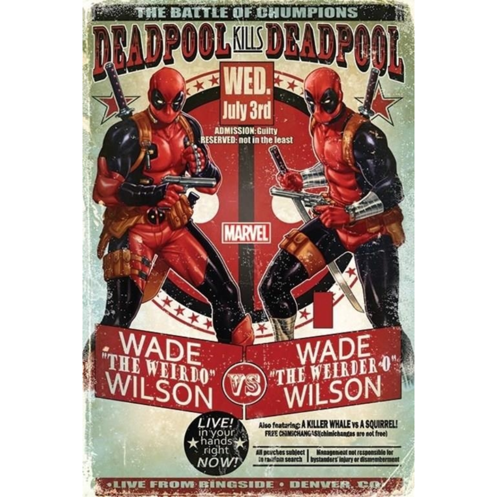 DEADPOOL (WADE VS WADE) WOOD PRINT By PYRAMID – The Little Things